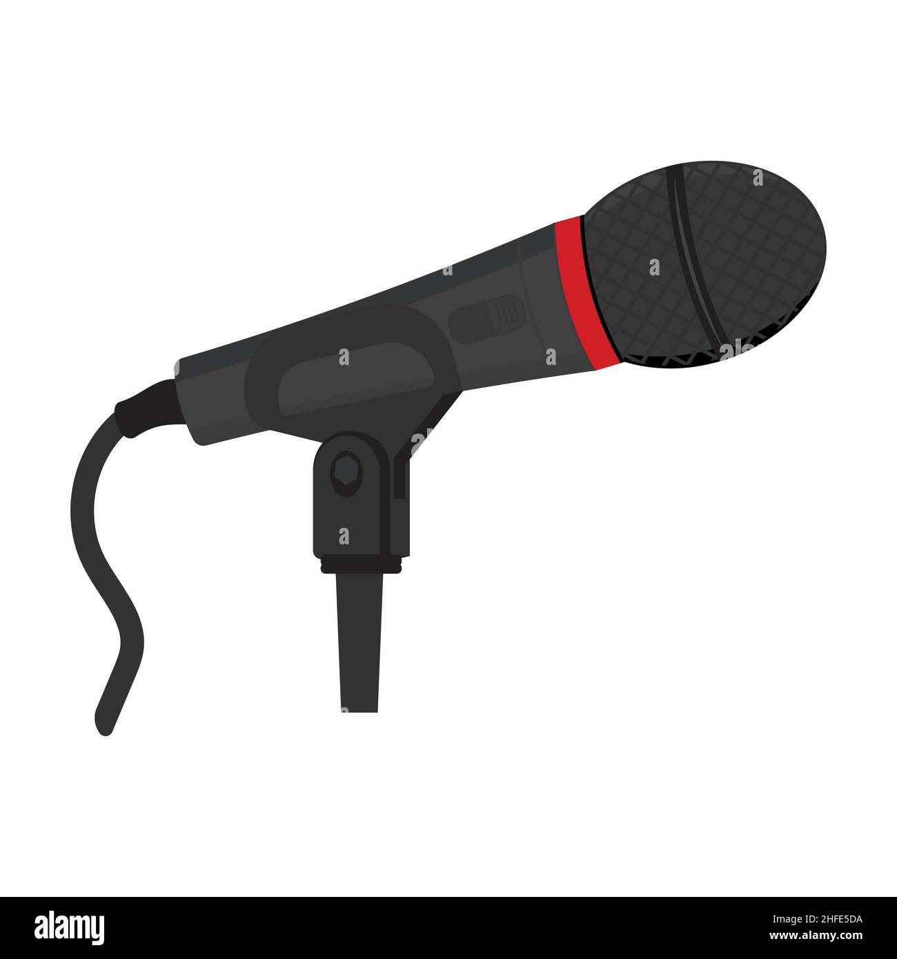 Microphone isolated on a white background in the cartoon style Stock ...
