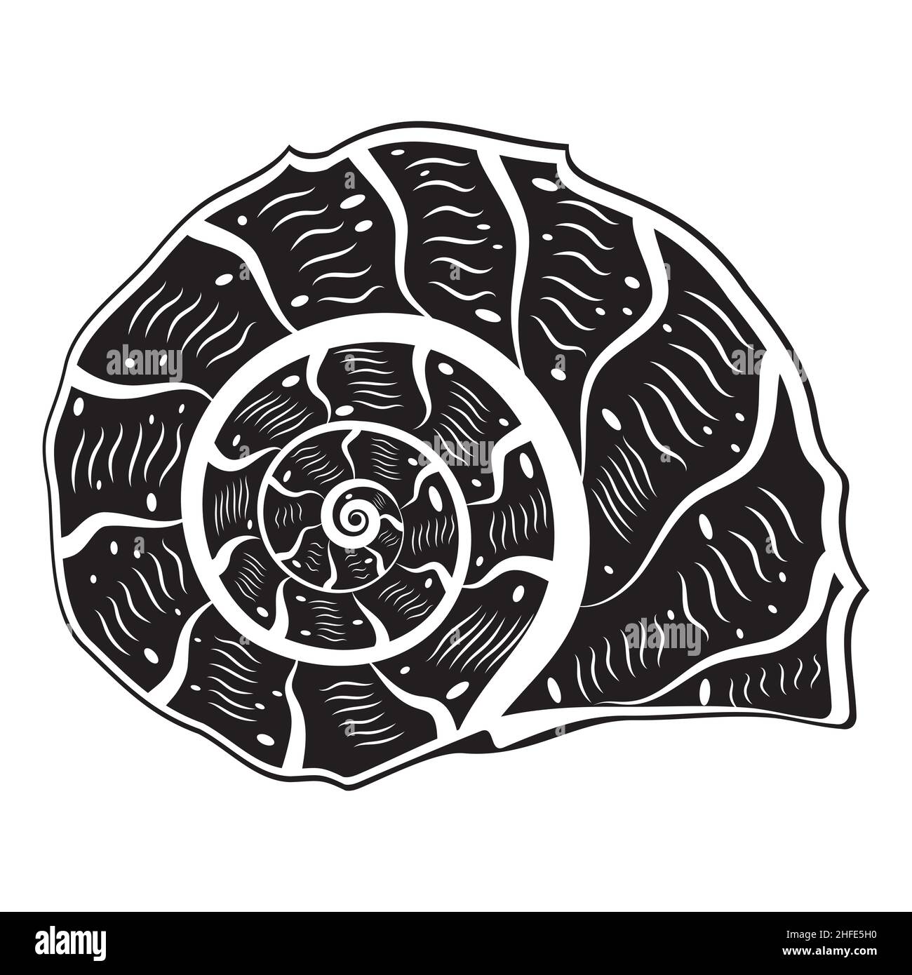 Insulated seashell. Vector illustration black icon Stock Vector Image ...