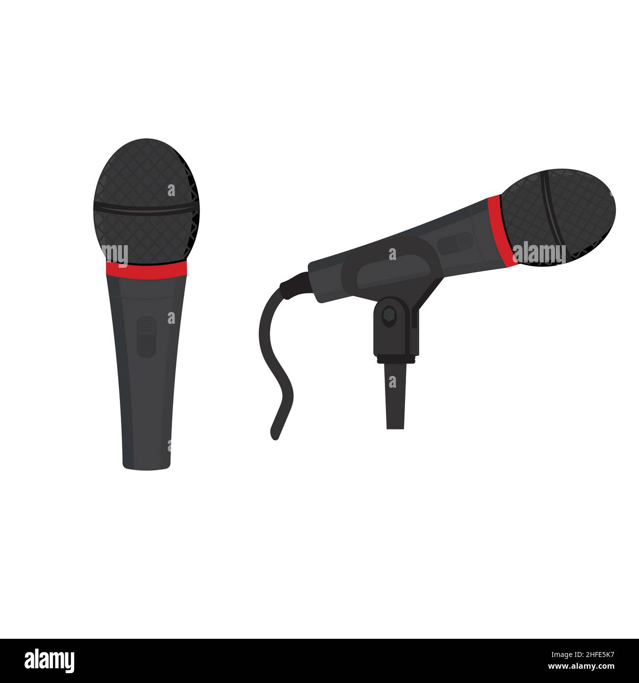 Microphone isolated on a white background in the cartoon style Stock ...