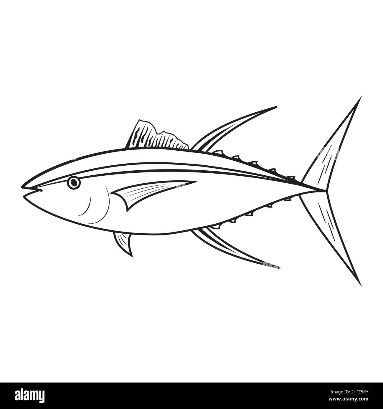 Shark one line fish Cut Out Stock Images & Pictures - Alamy
