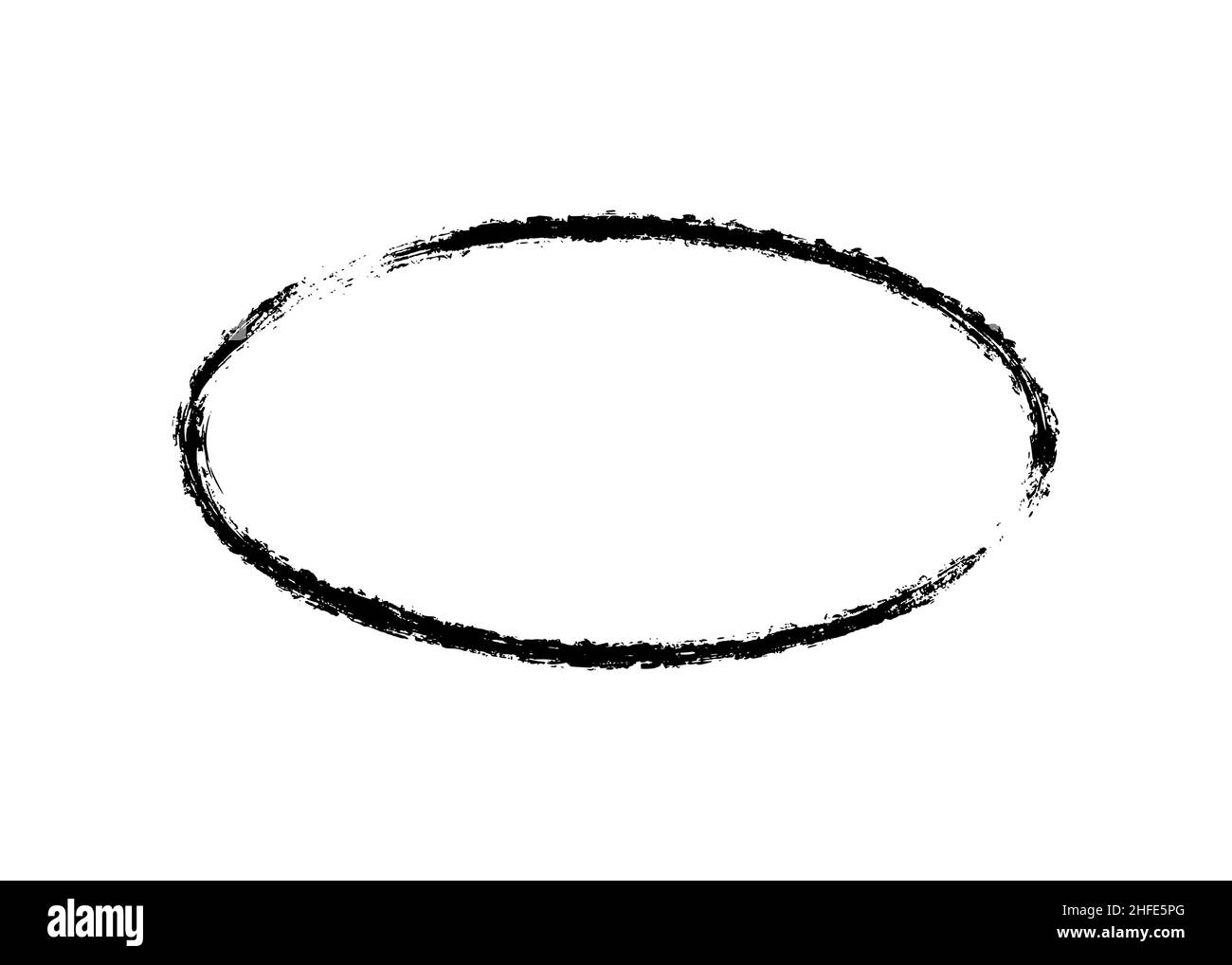 Ink oval frame. Grunge empty black box. Ellipse border. Rubber stamp ...