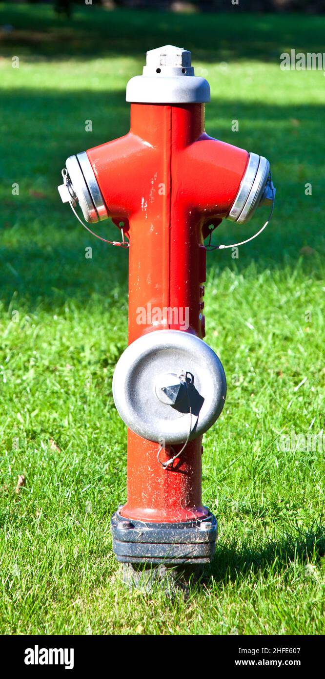 red hydrant at the meadow Stock Photo - Alamy
