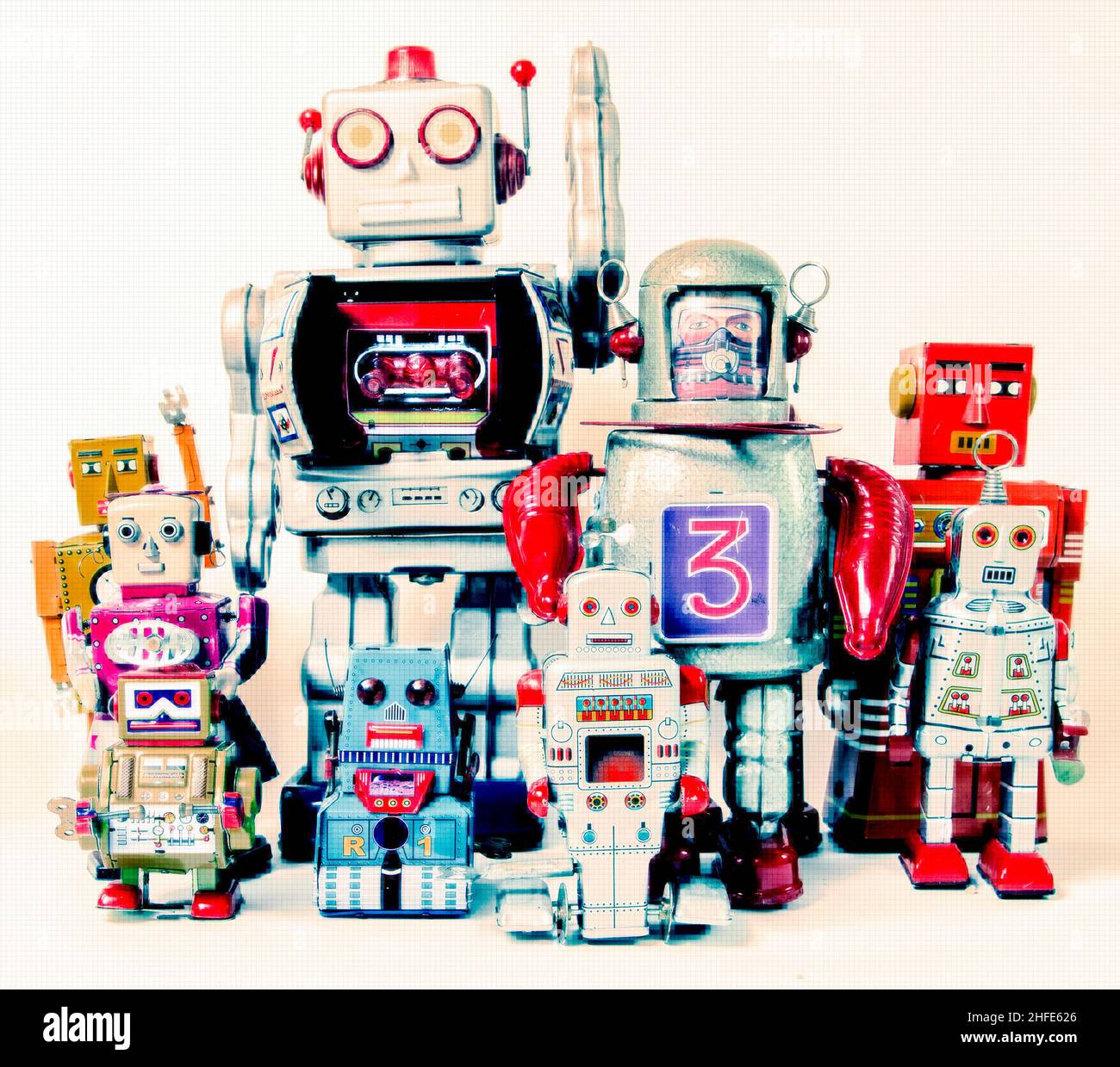 team of Robot toys Stock Photo - Alamy