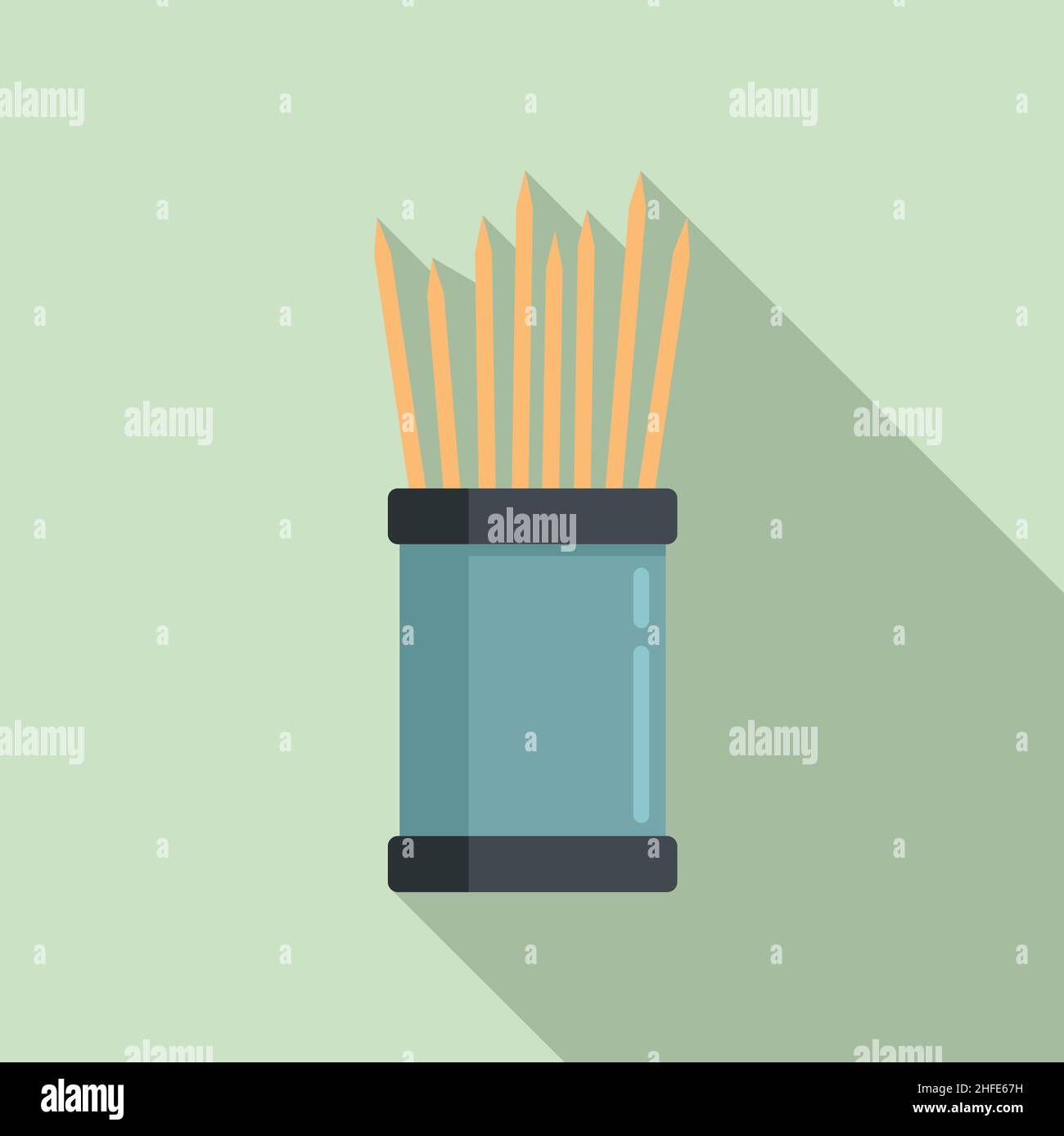 Food toothpick box icon flat vector. Tooth stick. Wooden pick Stock ...