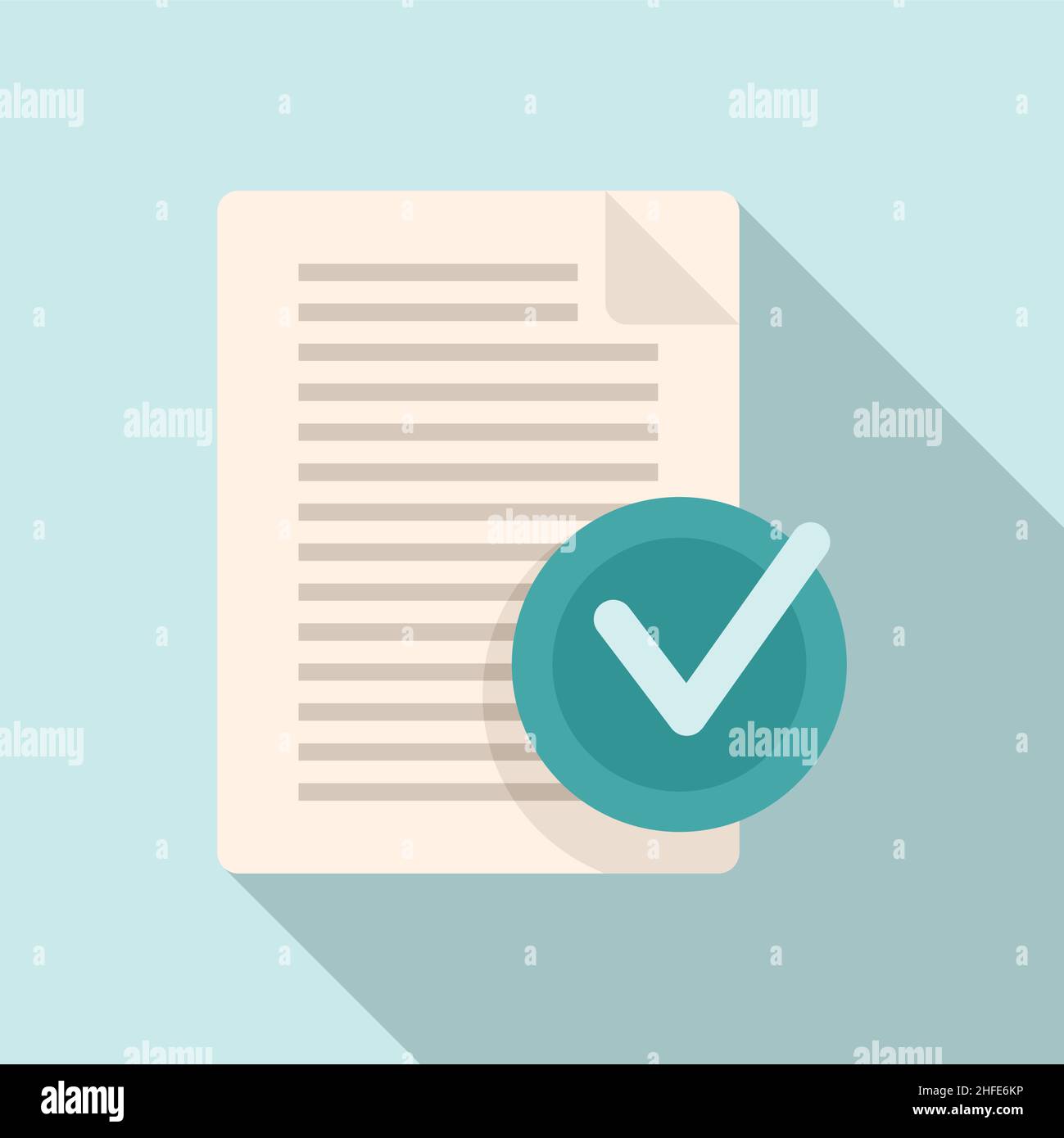Approved document icon flat vector. Online form. Internet file Stock ...
