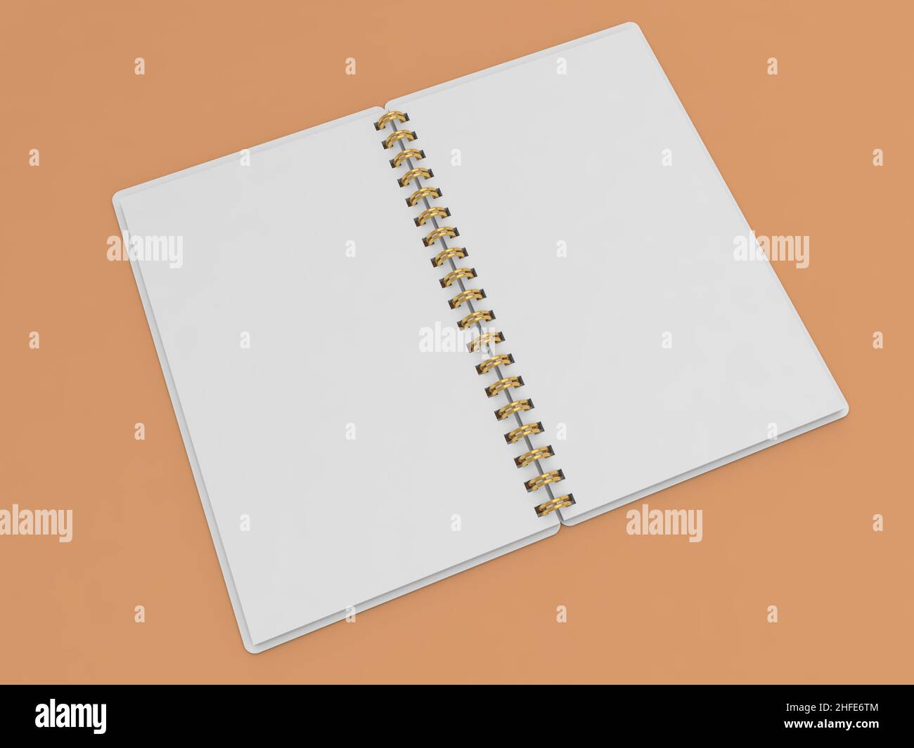 Blank notepad mockup on orange background. 3d render illustration Stock ...