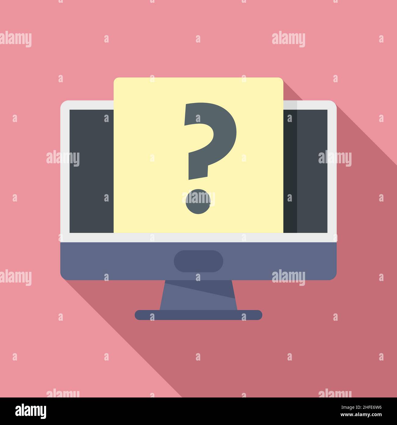 Computer request icon flat vector. Online form. Information service ...