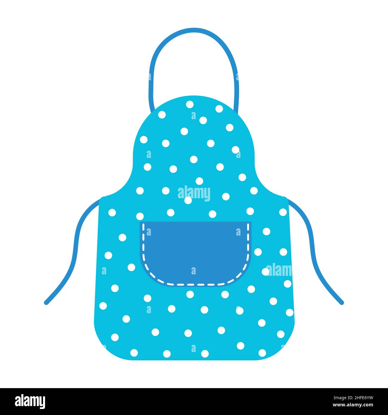 kitchen apron, color vector illustration isolated on a white background ...