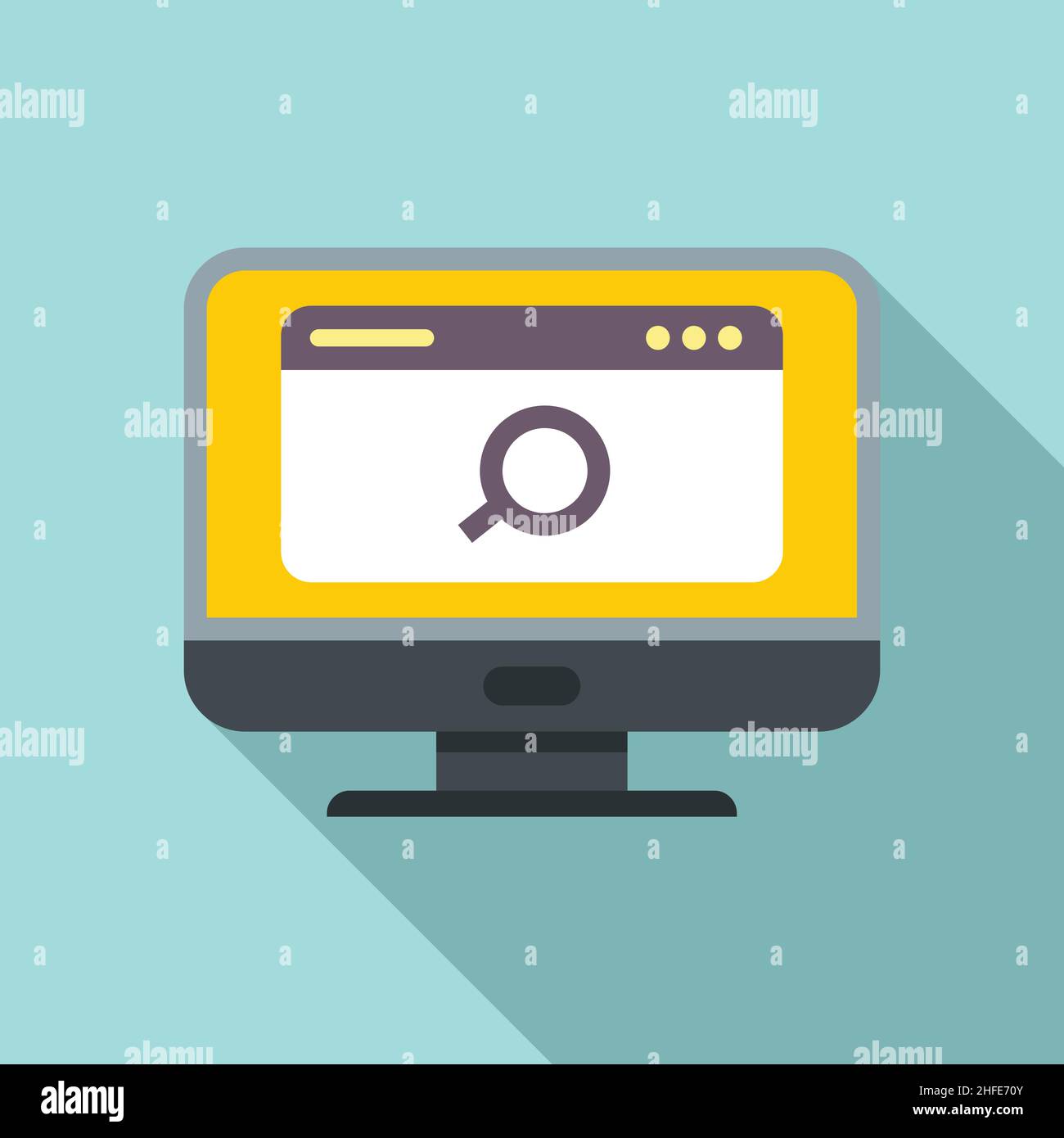 Pc search bar icon flat vector. Form online. Service file Stock Vector ...
