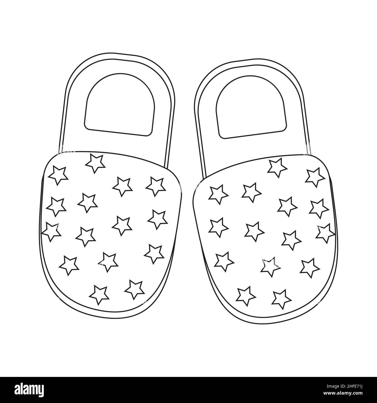 home slippers black outline, vector illustration Stock Vector Image ...