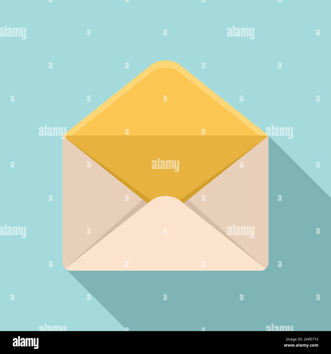 Envelope icon flat vector. Mail letter. Email paper Stock Vector Image ...