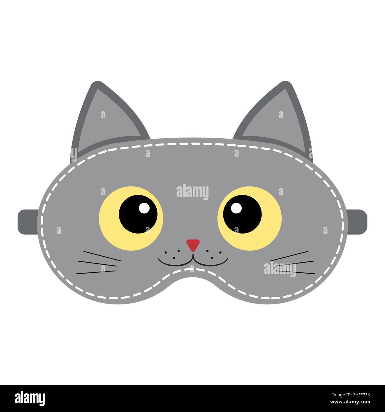 sleeping mask with cute kitten face, isolated vector illustration Stock ...