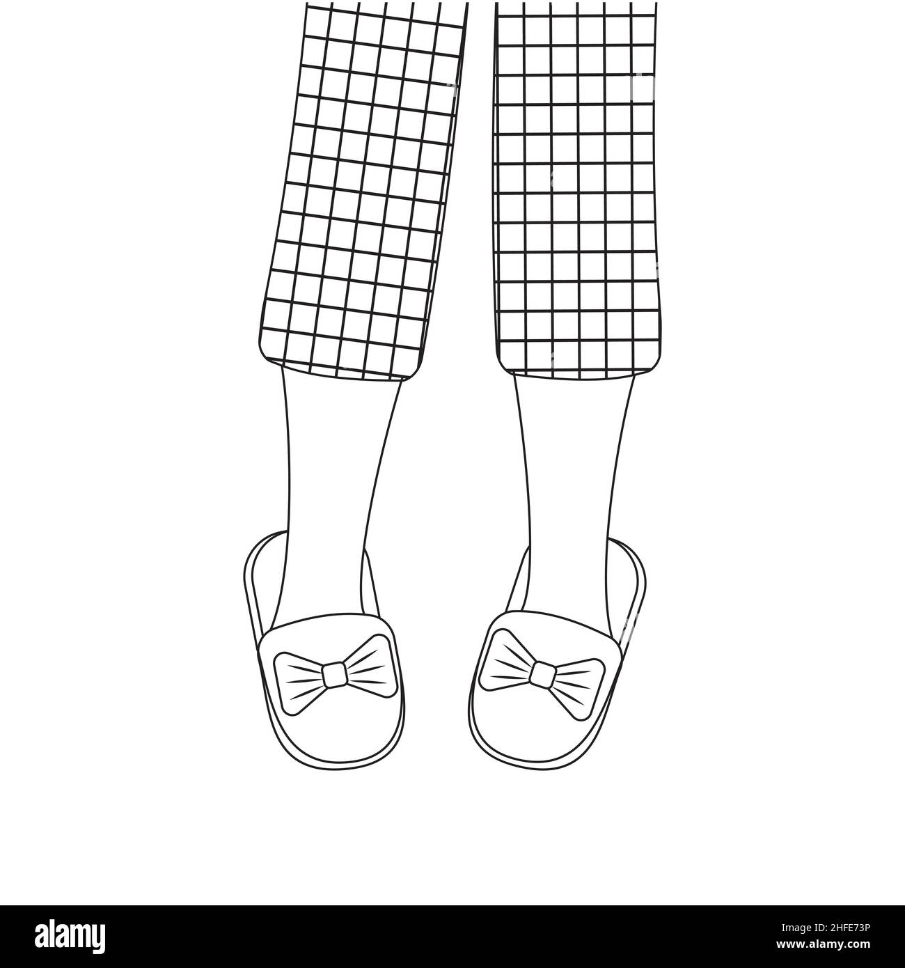 home slippers black outline, vector illustration Stock Vector Image ...