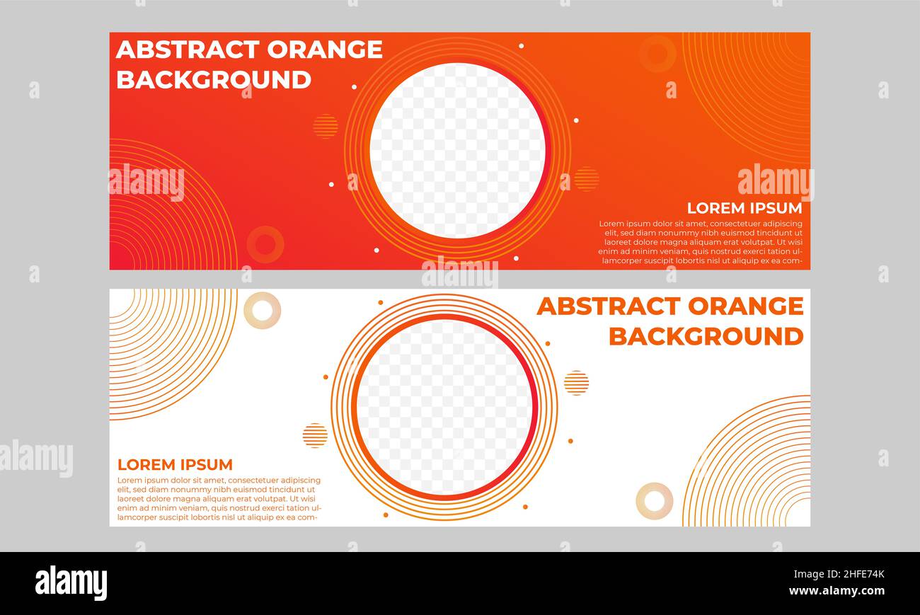 abstract orange gradient banner template collection design Stock Photo ...