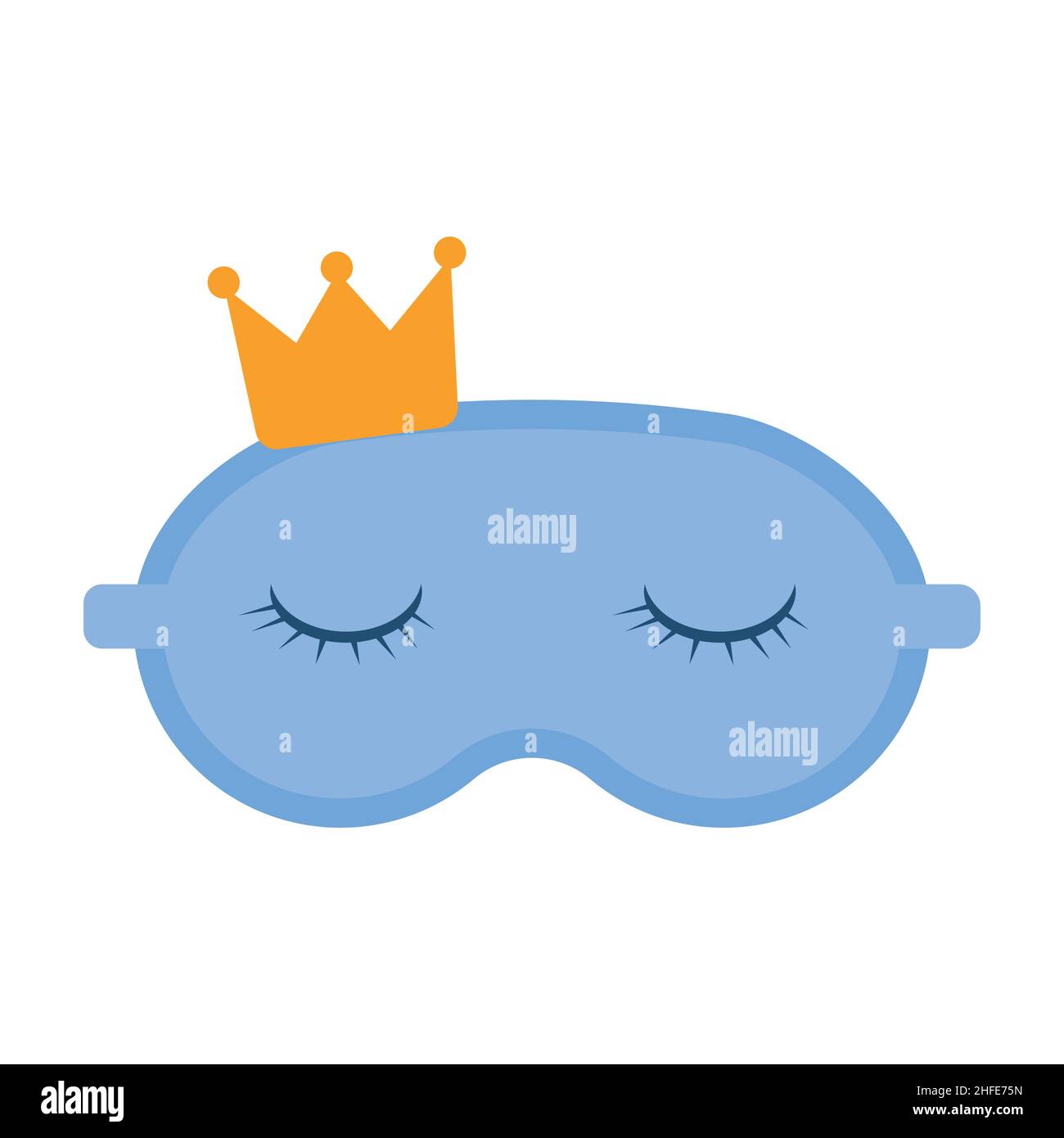 eye sleep mask and crown, isolated vector illustration Stock Vector ...