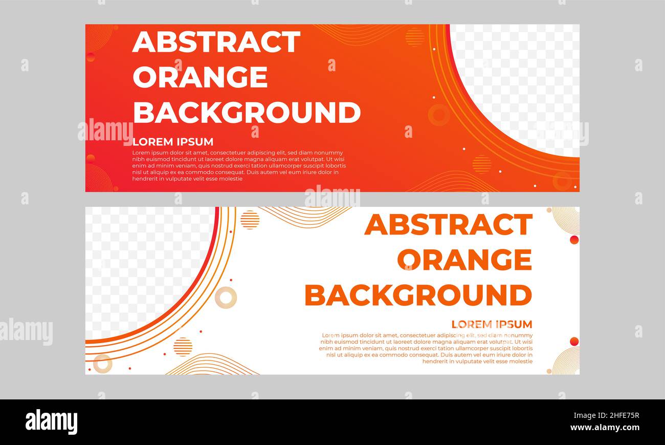 abstract orange gradient banner template collection design Stock Photo ...