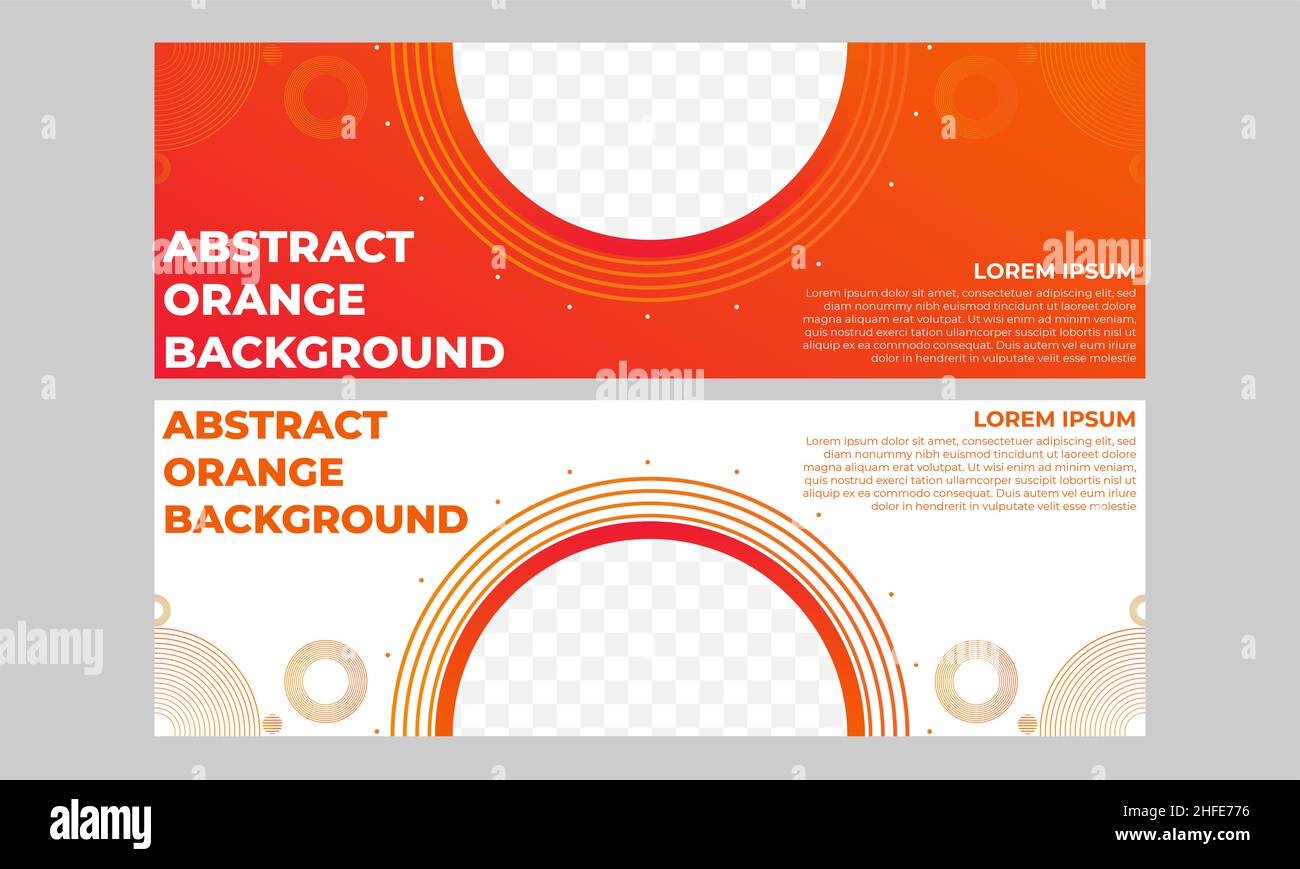 abstract orange gradient banner template collection design Stock Photo ...