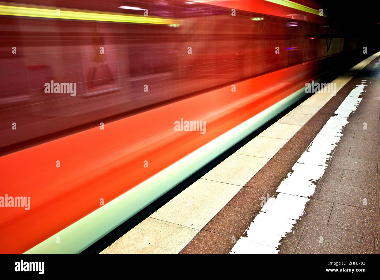 subway in the station with speed Stock Photo - Alamy