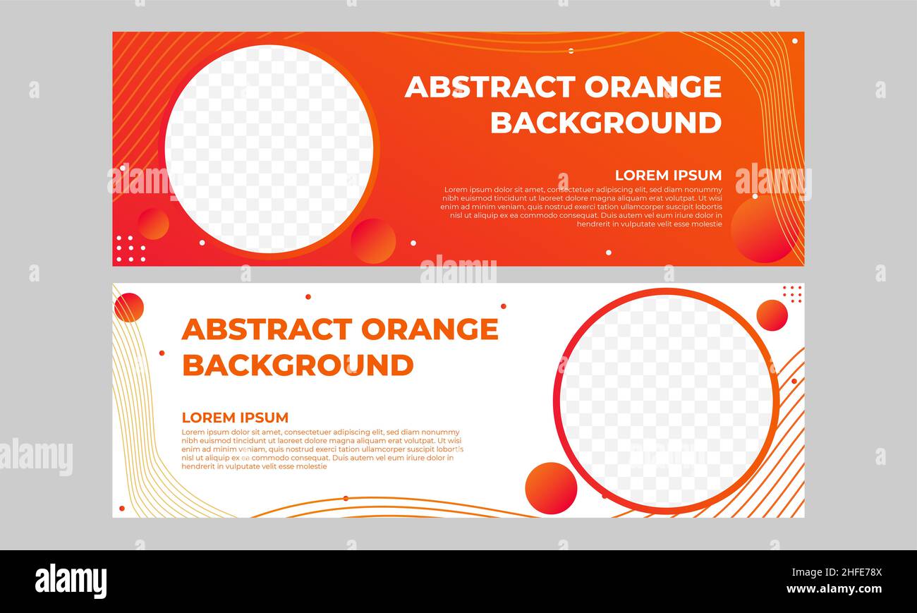 abstract orange gradient banner template collection design Stock Photo ...