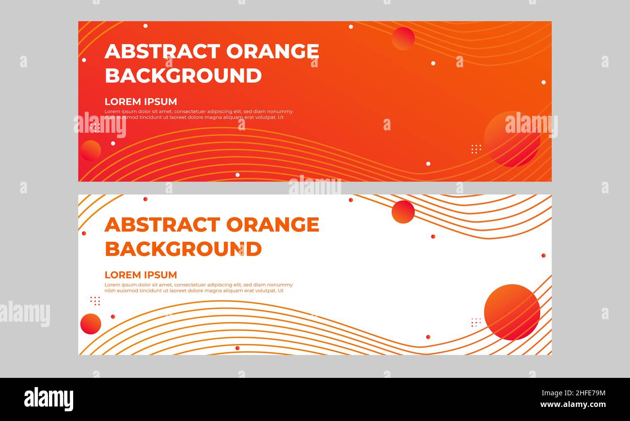 abstract orange gradient banner template collection design Stock Photo ...