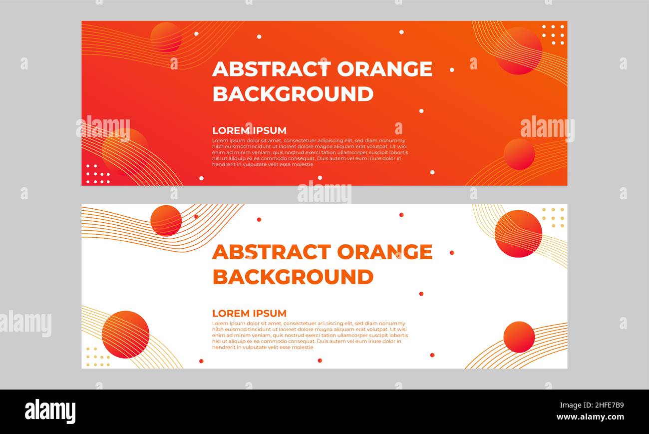 abstract orange gradient banner template collection design Stock Photo ...
