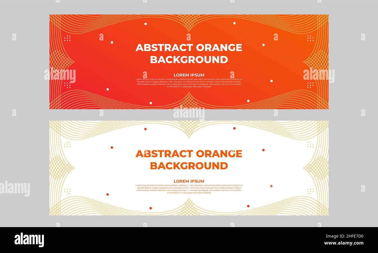 abstract orange gradient banner template collection design Stock Photo ...