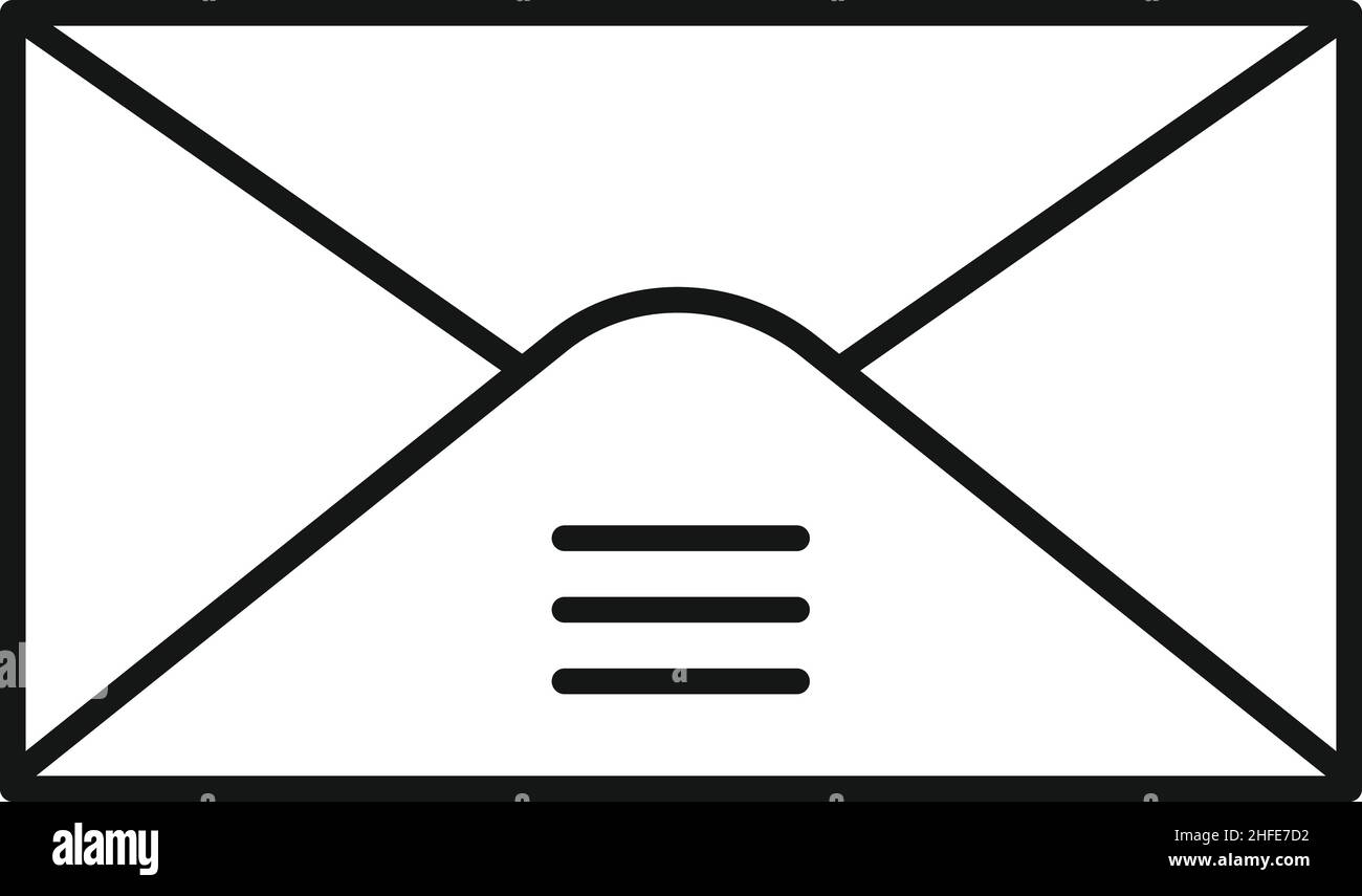 Blank envelope icon outline vector. Mail letter. Paper post Stock ...