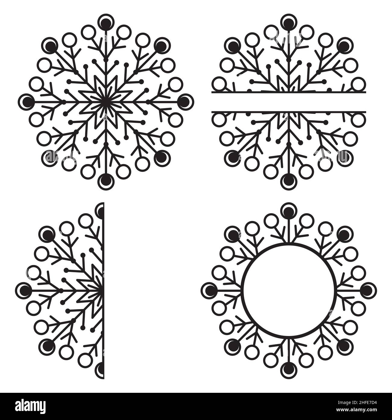 openwork snowflake mandala stencil for postcard decor, vector ...
