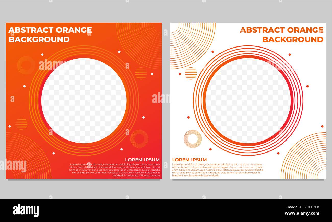 abstract orange gradient social media post template collection design ...