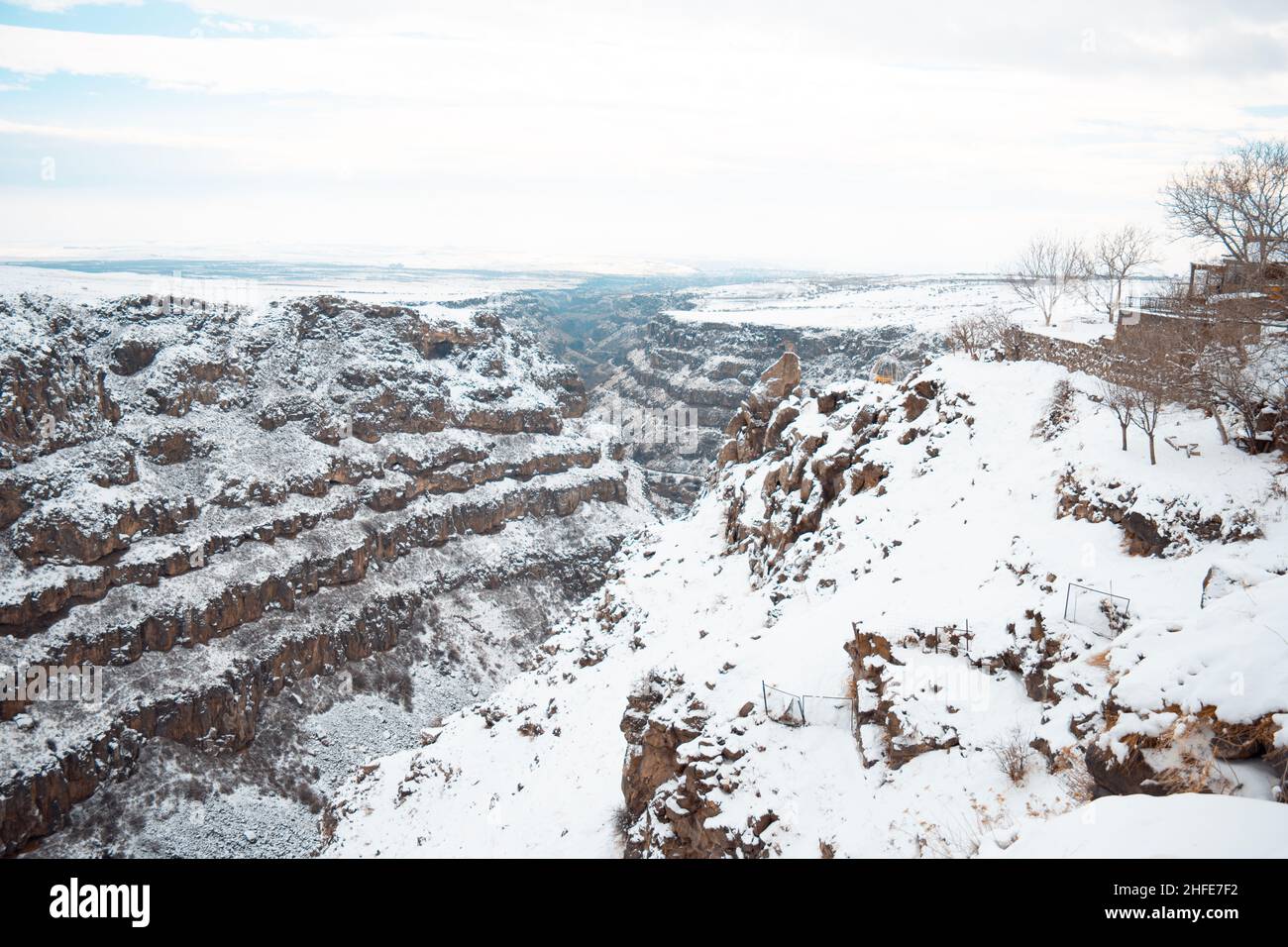 Winter Landscape with blue sky. Aragatsotn Province of Armenia Stock ...