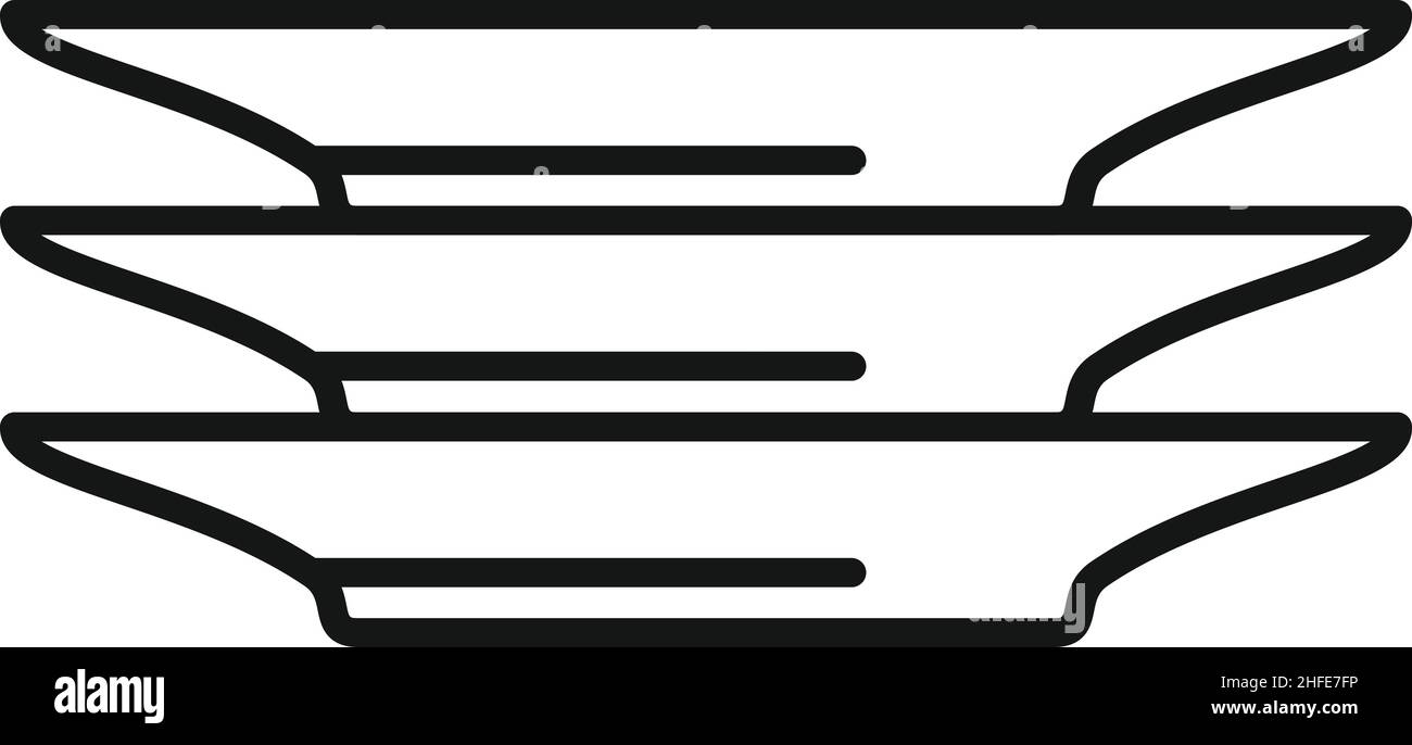 Restaurant plate icon outline vector. Dinner food. Empty plate Stock ...