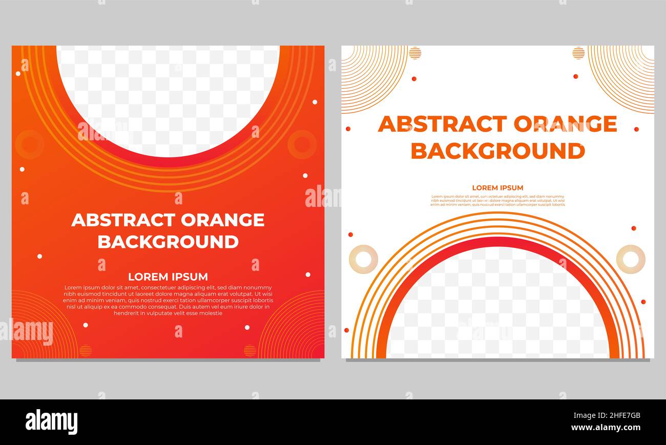 abstract orange gradient social media post template collection design ...