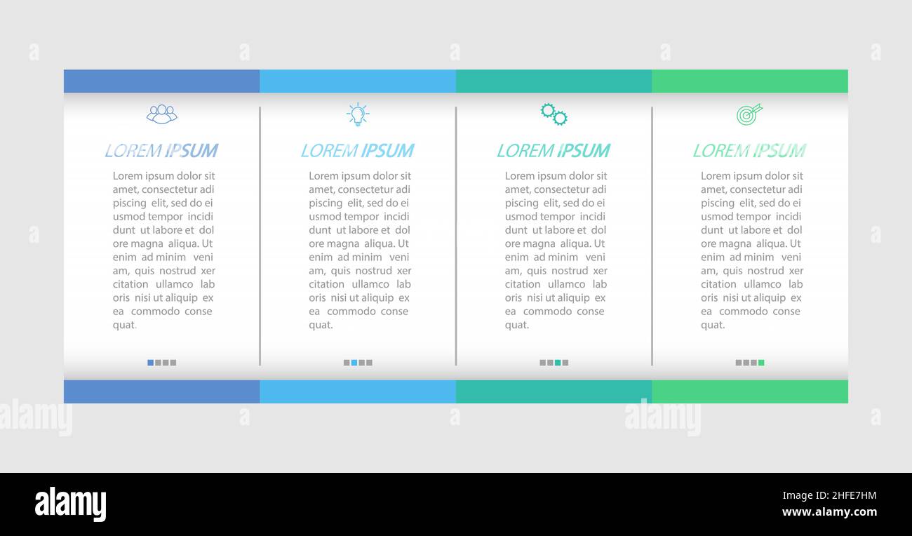 4 stages of development, improvement or training. Infographics with ...