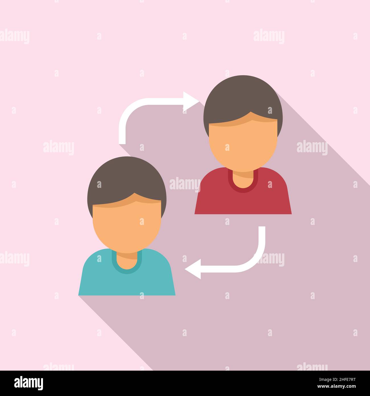 Worker comparison icon flat vector. Compare business. People equal ...