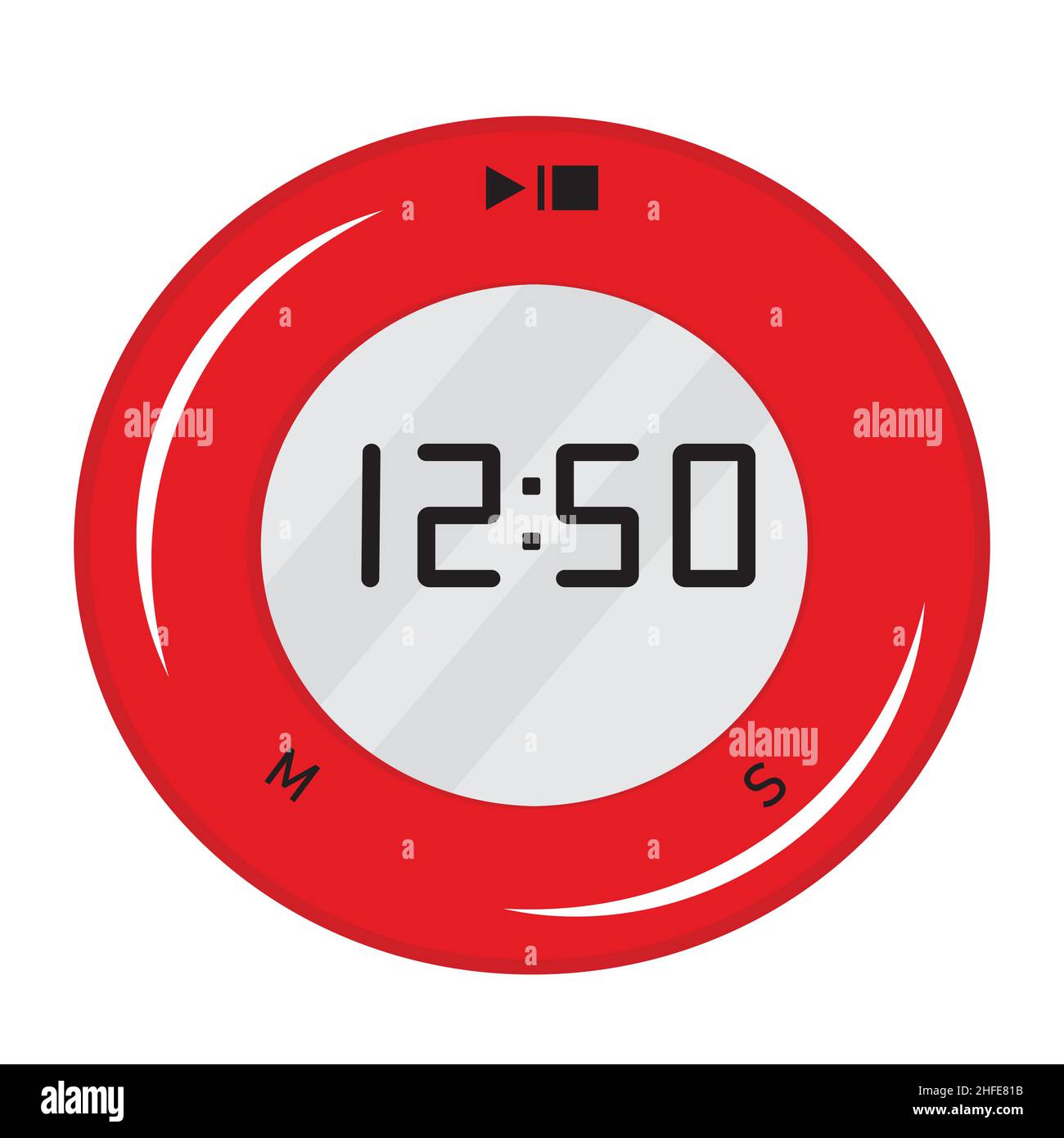 Kitchen timer, color vector isolated illustration Stock Vector Image ...