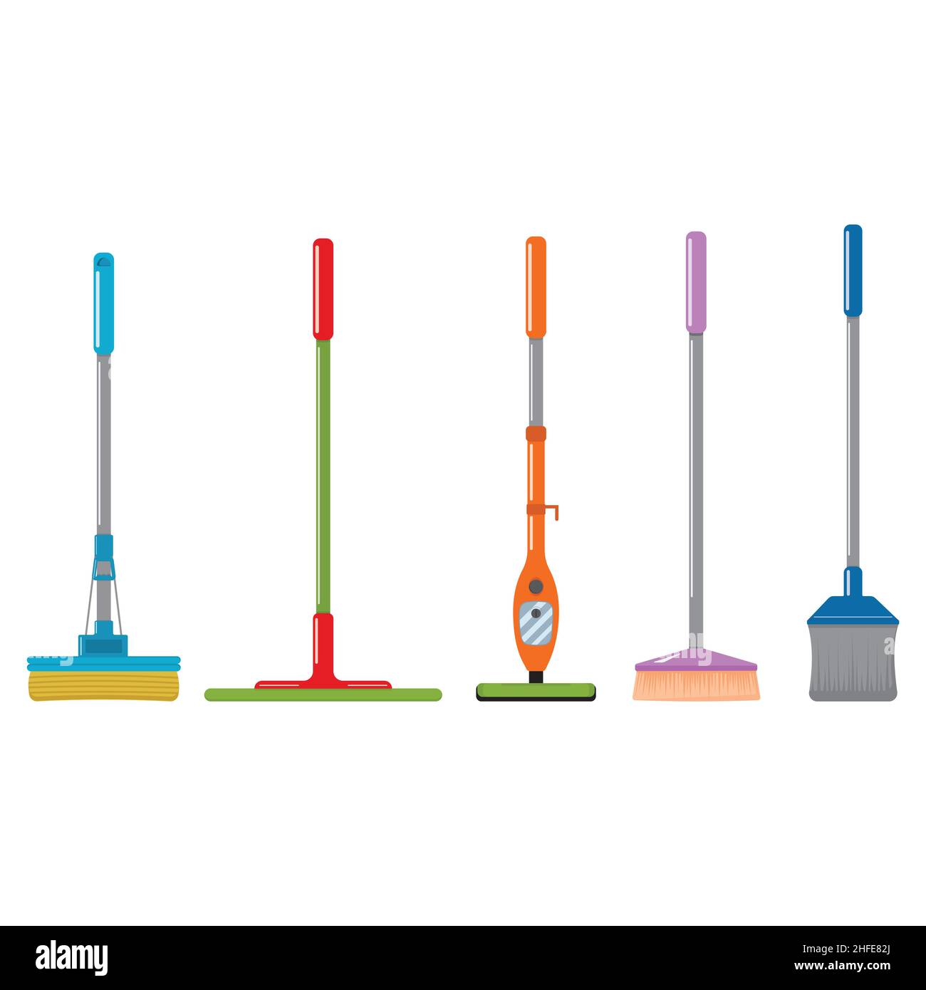 Mop for washing floors and cleaning rooms, color isolated vector ...