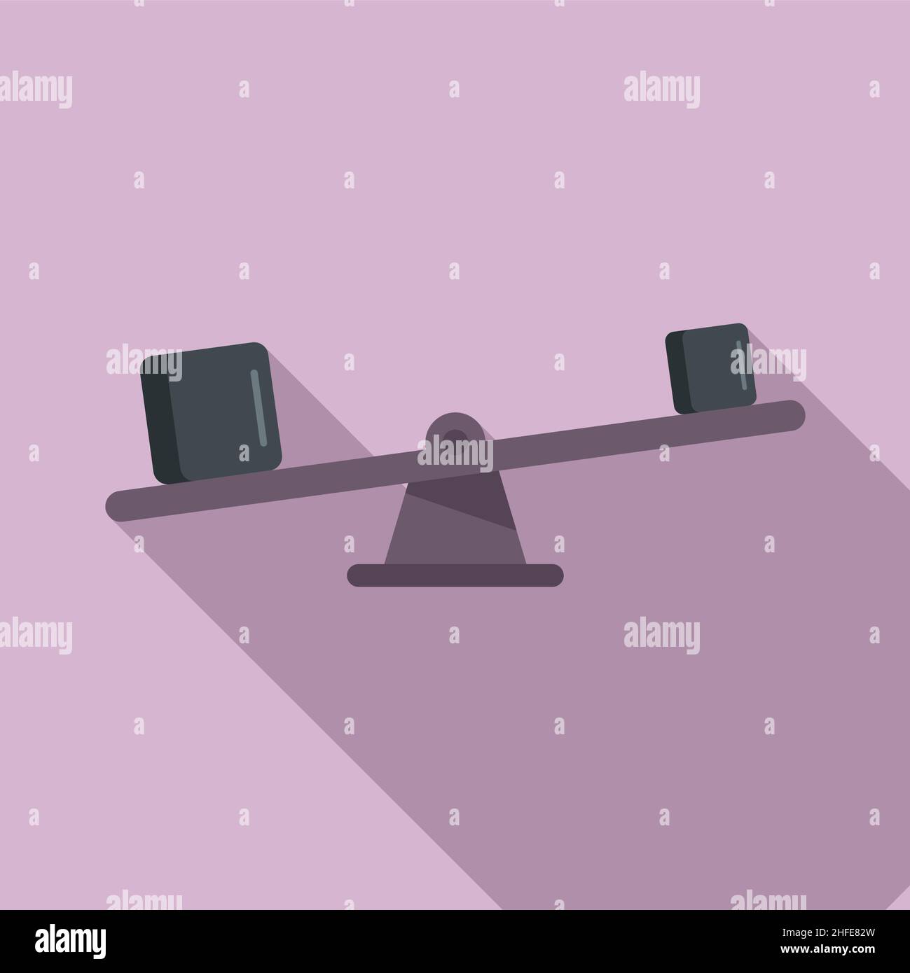 Compare object icon flat vector. Comparison scale. Balance weight Stock ...