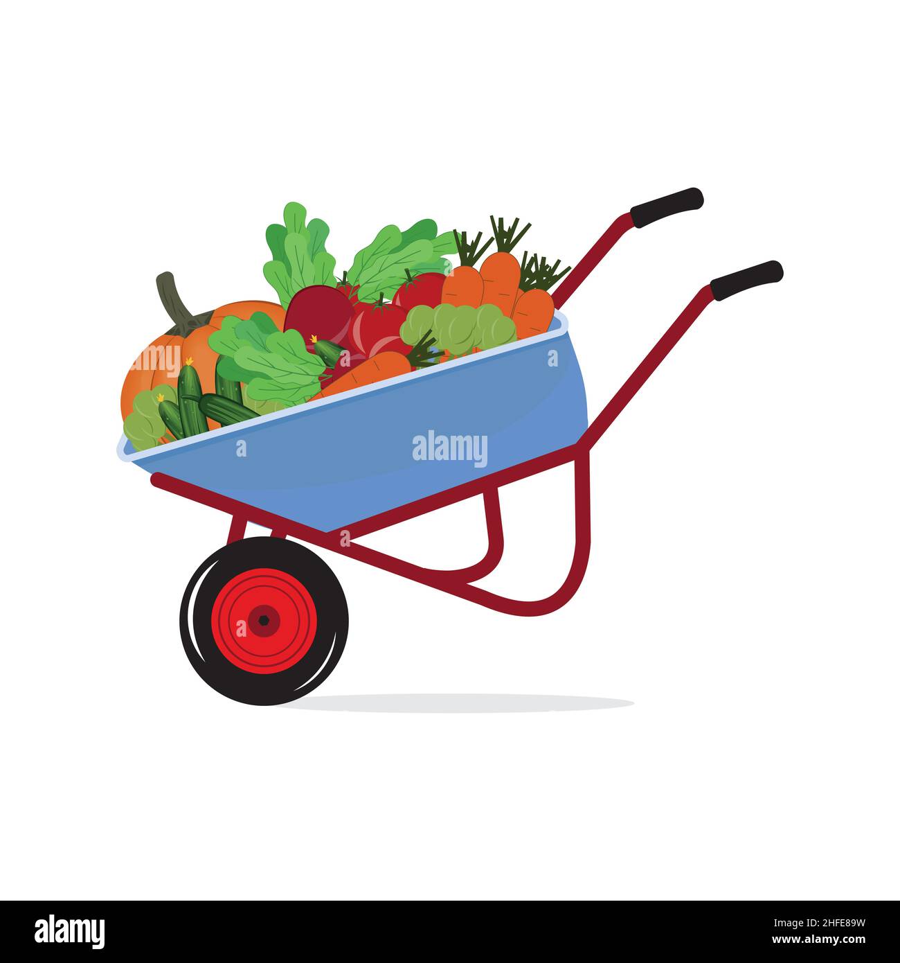 Autumn vegetables wheelbarrow Cut Out Stock Images & Pictures - Alamy