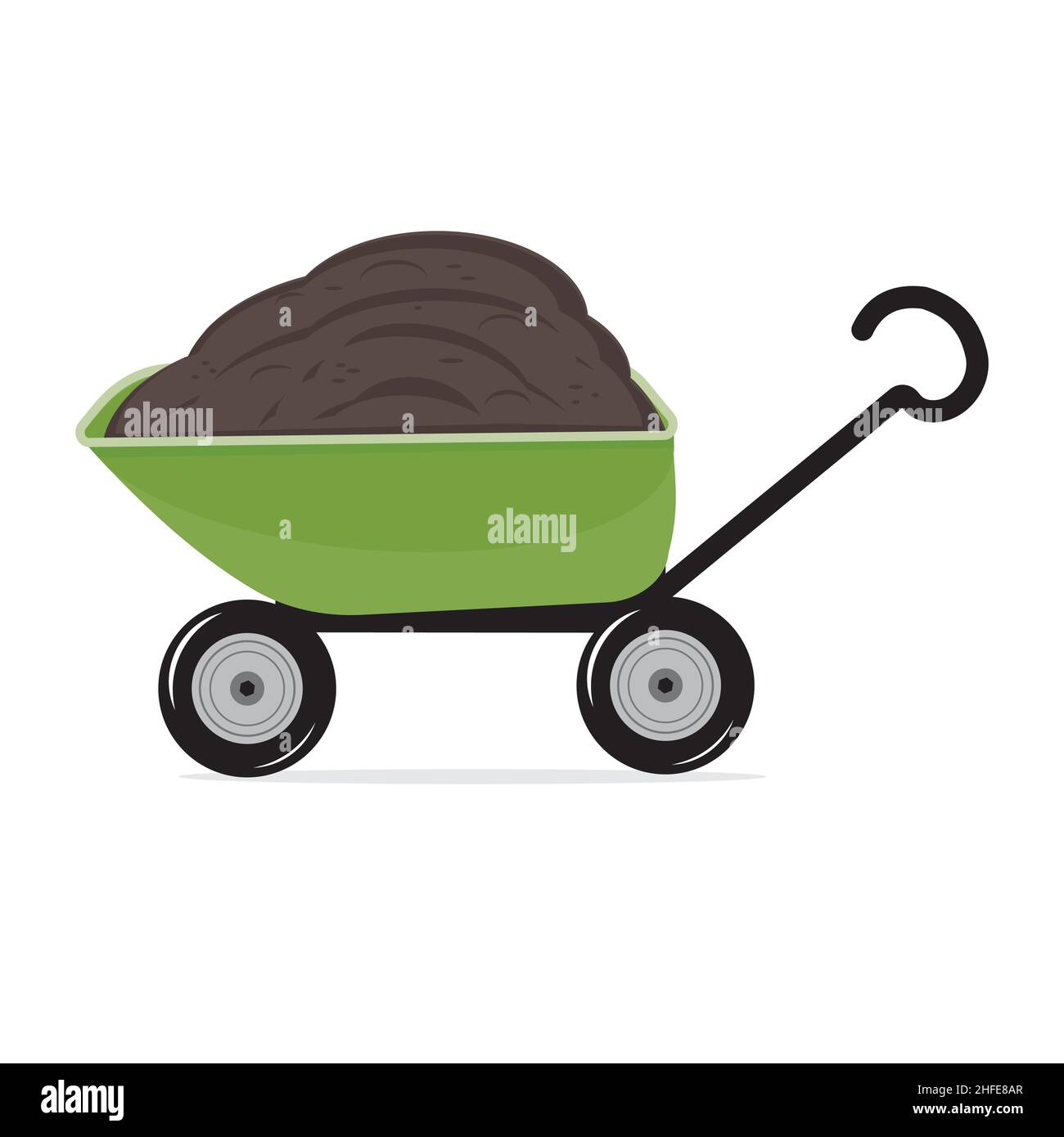 Wheelbarrow with earth for planting, color vector isolated illustration ...