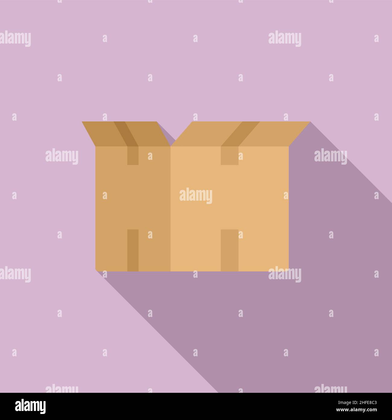 Transport Box Icon Flat Vector Delivery Package Paper Parcel Stock