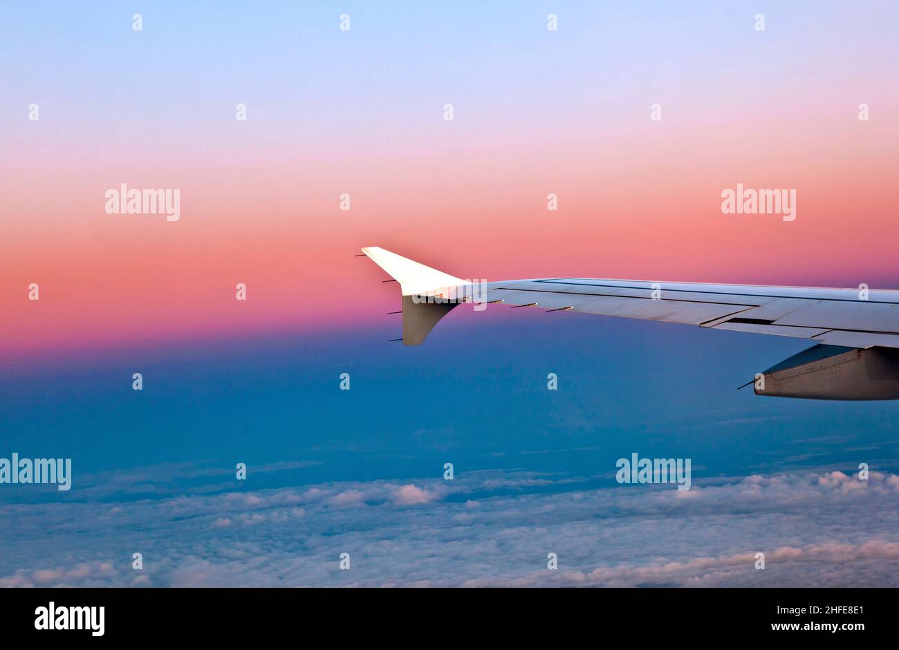 wing of aircraft in the sky Stock Photo - Alamy