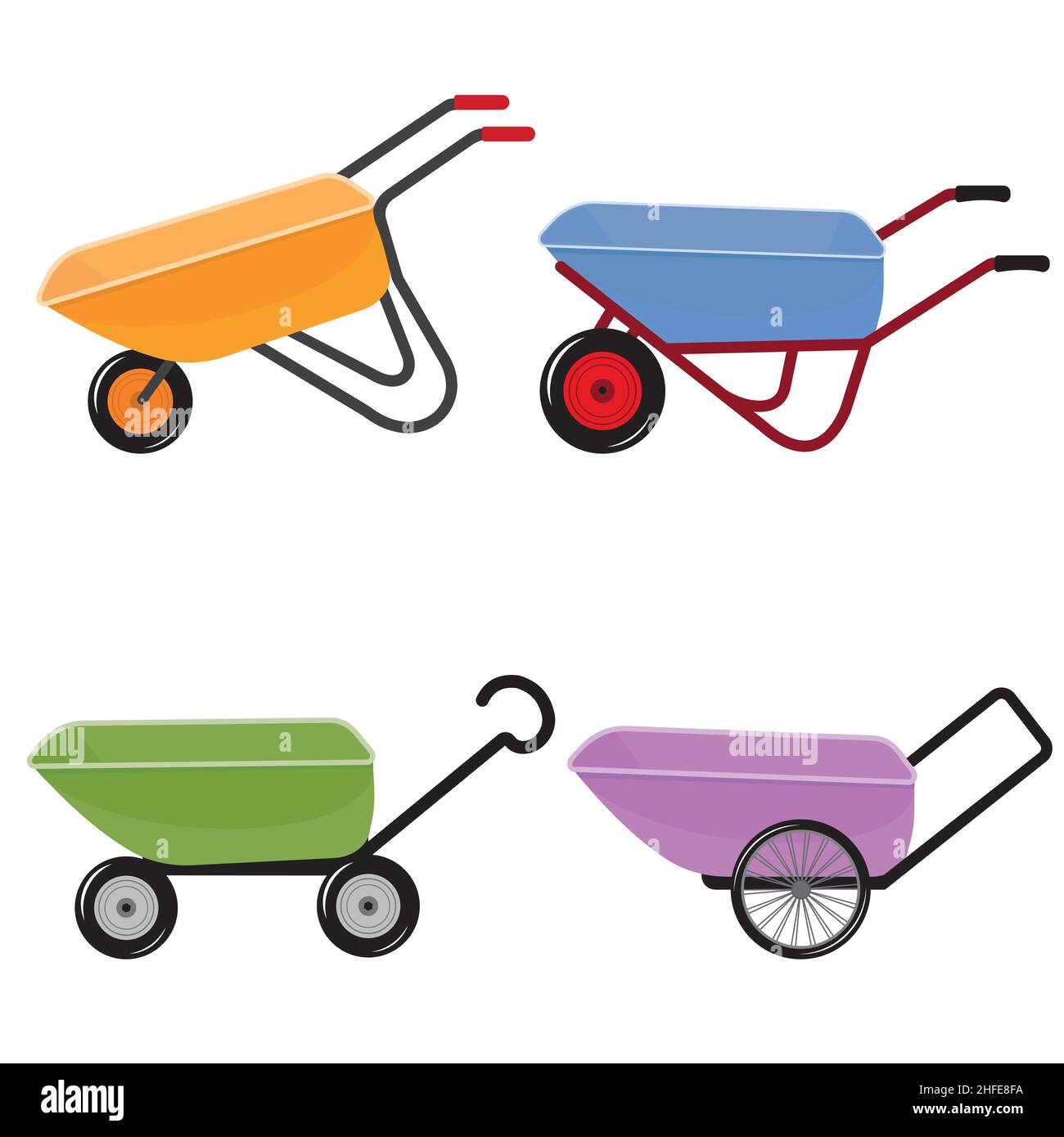 Wheelbarrow for the garden on wheels, color isolated vector ...