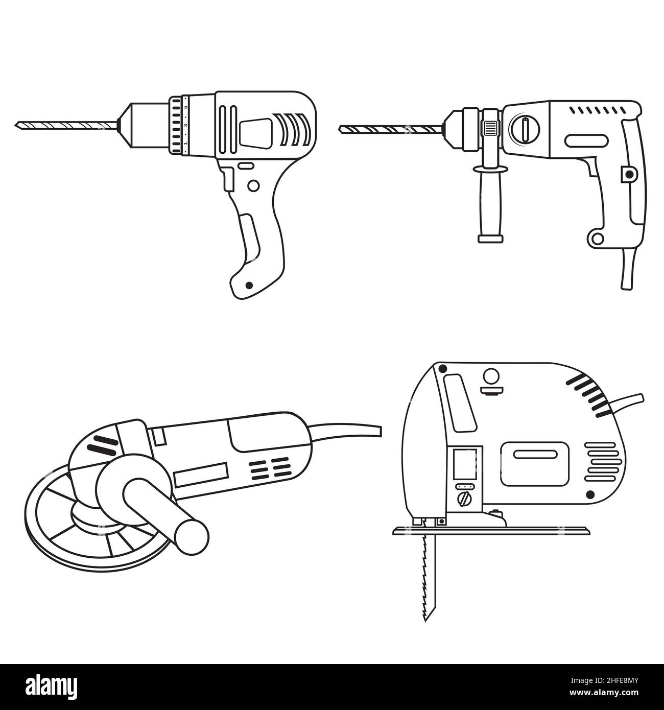 Electric Drill Machine Sketch