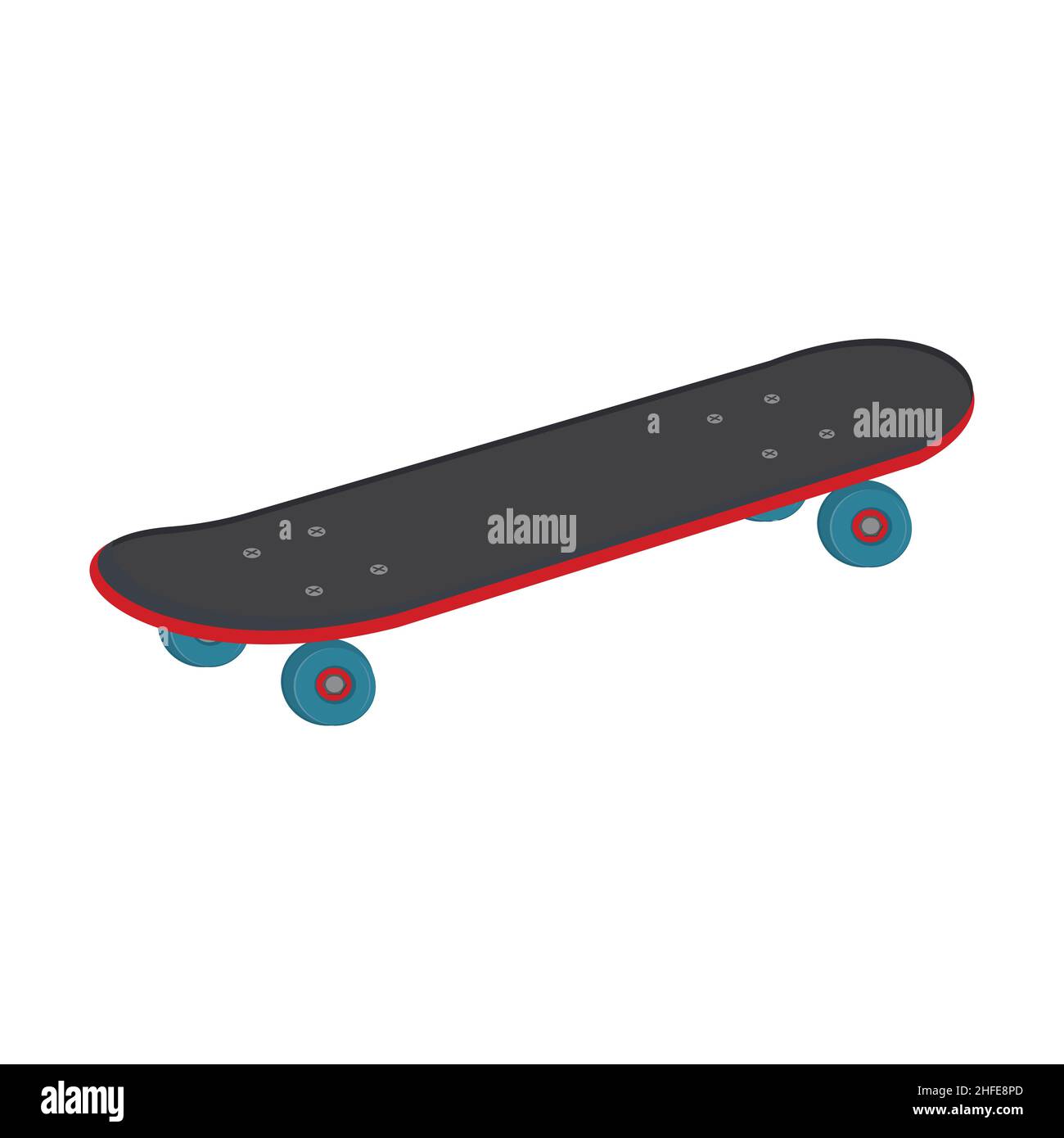 Skateboard color isolated illustration on a white background Stock ...