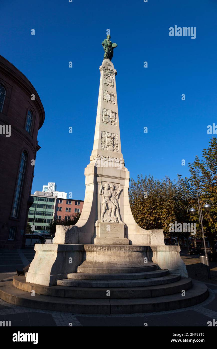 the Unity memorial on in Frankfurt, Germany. The memorial was erected ...