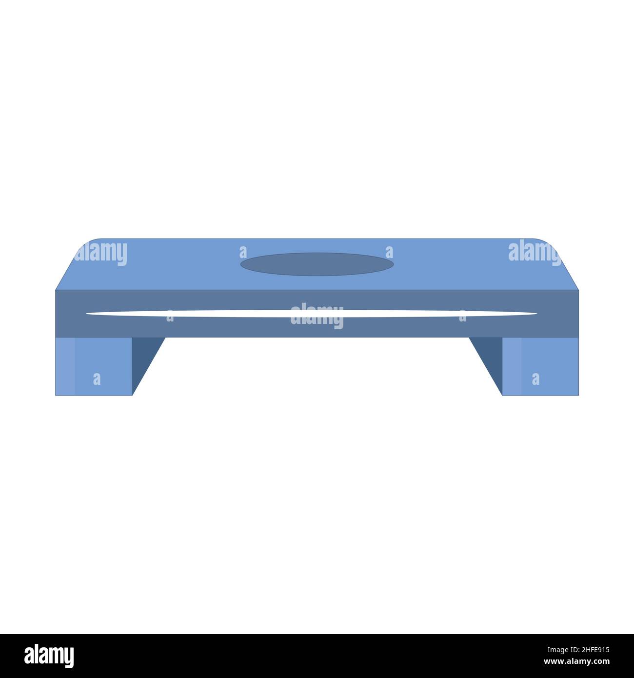 Blue and orange plastic step-platform for aerobics, vector illustration ...
