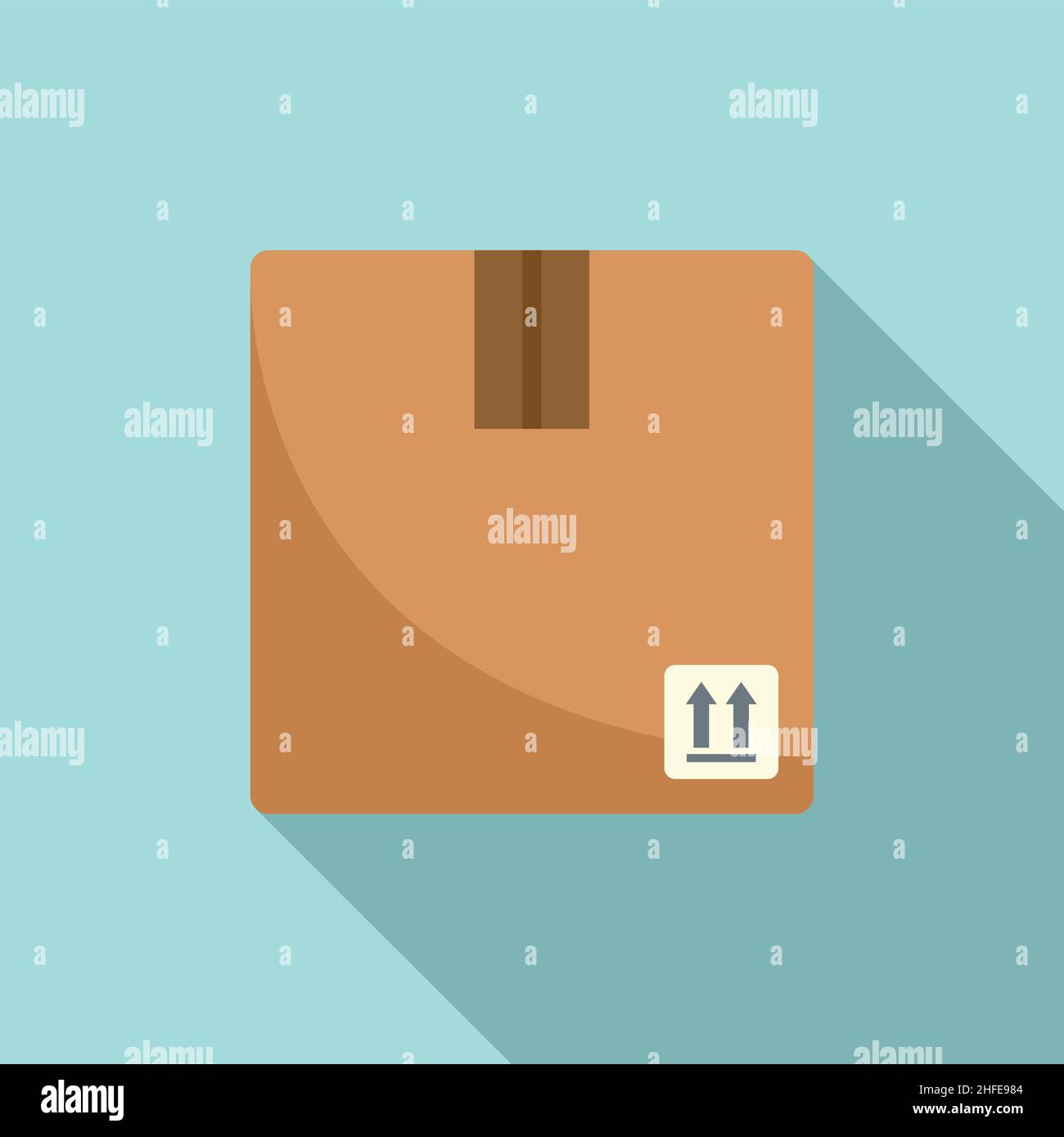 Fragile box icon flat vector. Delivery package. Empty parcel Stock ...
