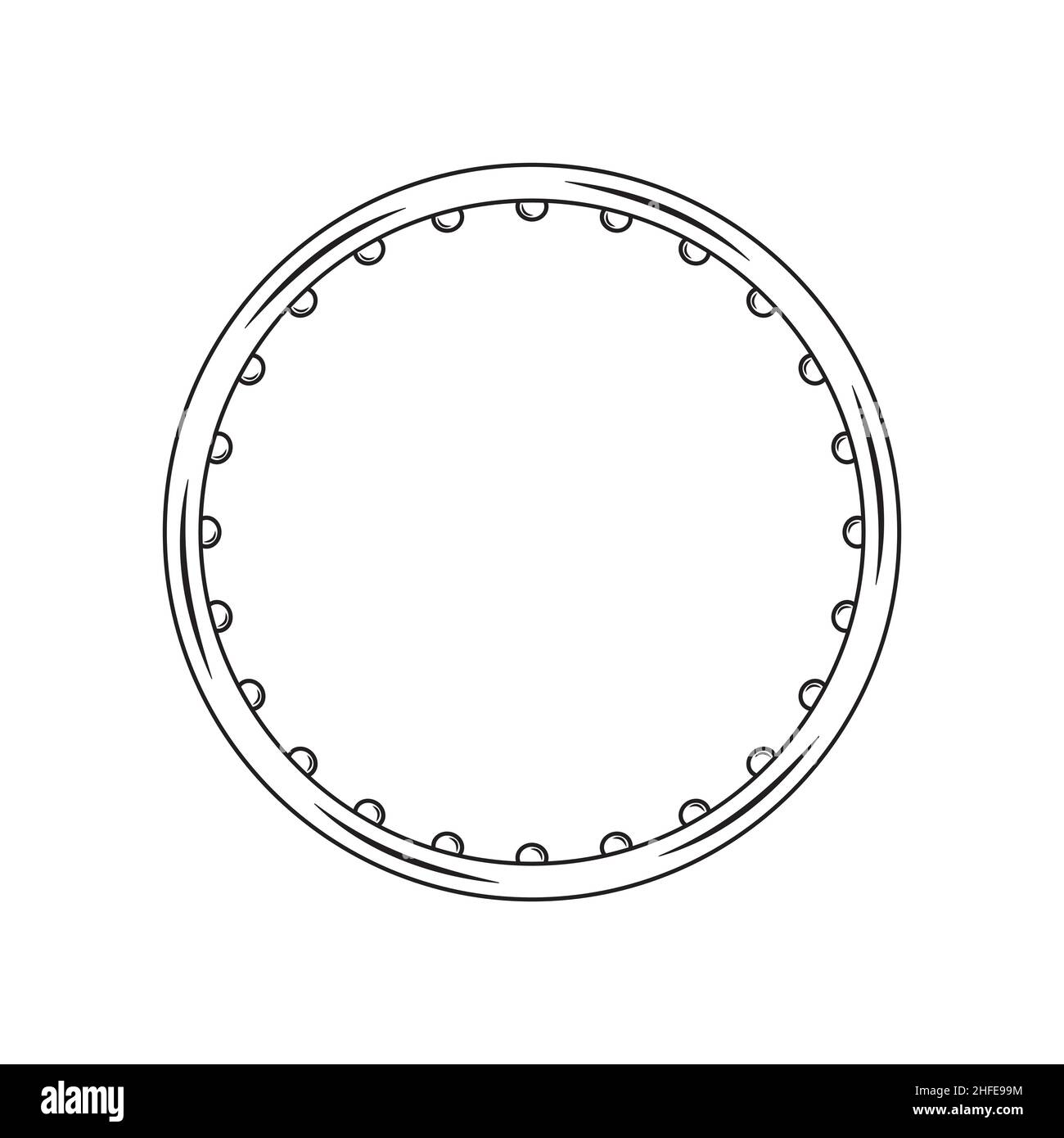 Fitness hoop for slim figure black contour isolated vector flat style ...