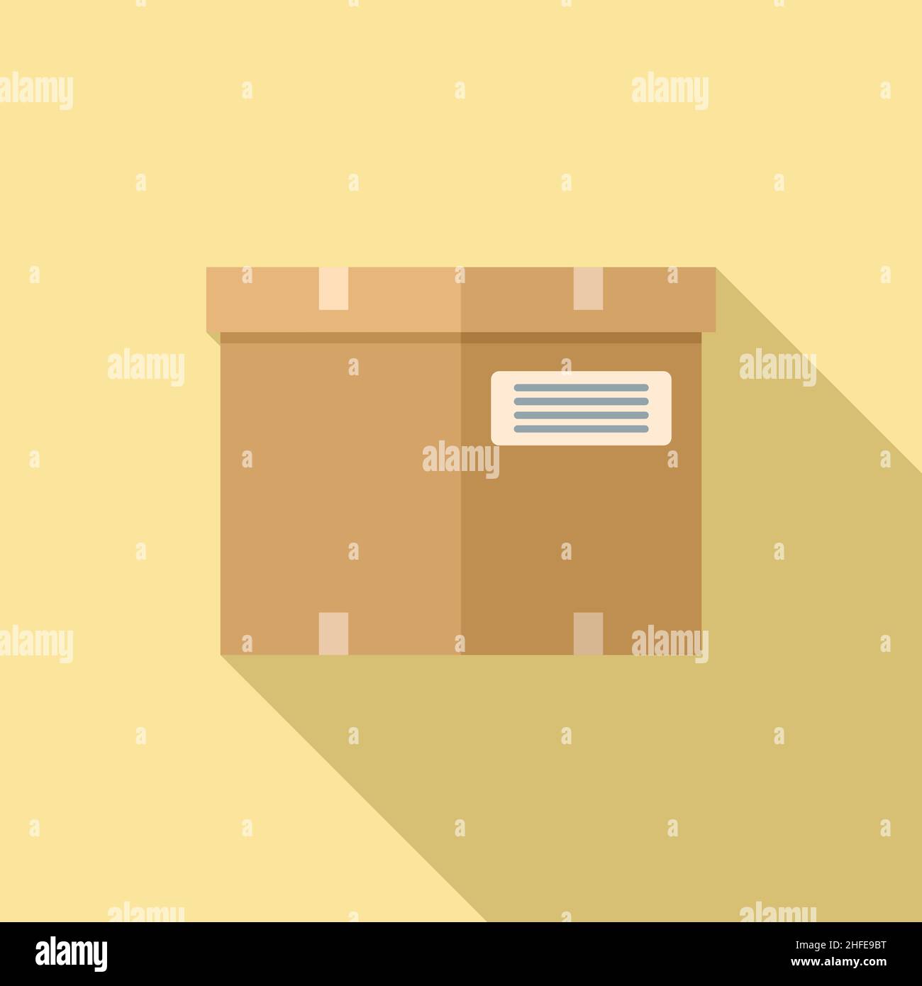 Package Box Icon Flat Vector Delivery Parcel Carton Cardboard Stock
