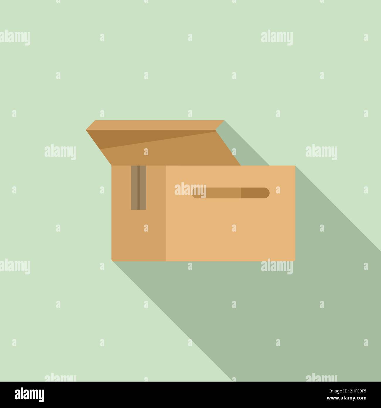 Mail box icon flat vector. Parcel delivery. Carton cardboard Stock ...